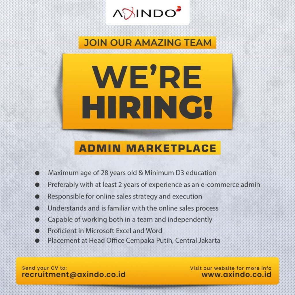 Lowongan Kerja PT. Axindo Infotama - Your Skills Your Future
